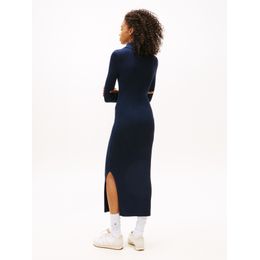 Tommy Jeans Damen Maxikleid "TJW MAXI BADGE SWEATER DRESS EXT"schwarz night navy, Gr. XXL, unifarben, Jersey, Obermaterial: 82% Baumwolle, 18%