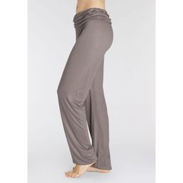 Buffalo Damen Haremshose, Gr. 44, grau, Web, Obermaterial: 100% Viskose, unifarben, Hosen, mit gerafftem Umschlagbund