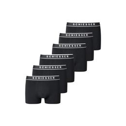 Schiesser Herren Boxershorts "Boxershort 3PACK Shorts 6er Pack", Gr. XL, schwarz, Obermaterial: 95% Baumwolle CO. 5% Elasthan EL., Unterhosen