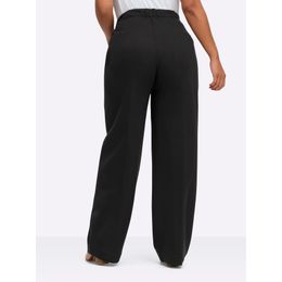 sheego Damen Jerseyhose, schwarz, Gr. 52, unifarben, 70% Viskose, 25% Polyamid, 5% Elasthan, Hosen