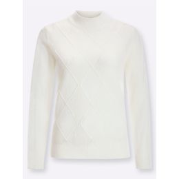Classic Basics Damen Stehkragenpullover "Stehkragen-Pullover", beige, Gr. 56, unifarben, 100% Polyacryl, Pullover