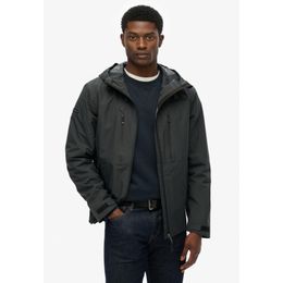 Superdry Herren Outdoorjacke "WATERPROOF JACKET"blau graphite, Gr. XXXL, unifarben mit Farbeinsatz, Web, Obermaterial: 100% Seide, Jacken,