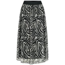 CLOUD 5IVE Damen Sommerrock "CLOUD 5IVE Longform Skirt 2-layered with animal print"schwarz, Gr. S, animal-print, 95% Polyester, 5% Elasthan, R&ouml;cke