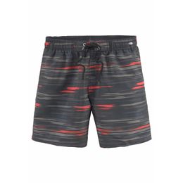 Kangaroos Herren Badeshorts, schwarz, Gr. XXL, gestreift, Polyester, Badehosen, im modischen Design