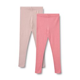 Wheat M&auml;dchen Leggings "Wheat 2 Rib Leggings Maddy", rosa, Gr. 98, unifarben, 48% Baumwolle (Bio), 48% Modal, 4% Elasthan, Hosen