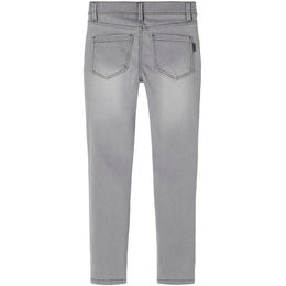 name it Jungen Slim-fit-Jeans "NKMSILAS XSLIM JEANS 2002-TX NOOS", grau, Gr. 116, Abriebeffekte, unifarben, Denim/Jeans, Obermaterial: 71% Baumwolle,