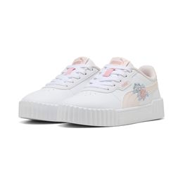 Puma Damen Sneaker "Carina 3.0 Floral Sneakers M&auml;dchen", Gr. 27,5wei&szlig; jasmine flower seafoam pink blau, Obermaterial: Synthetik, Textil; Futter: