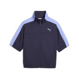 Trainingsjacke Puma "T7 Full Zip Trainingsjacke Damen", Damen, Gr. S, blau (deep plum lila), Obermaterial: 100% Polyester. Taschenfutter: 100% Polyester. Einsatz: 100% Polyester, Jacken Trainingsjacke