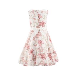happy girls M&auml;dchen Sommerkleidpink, festlich, Gr. 104, bedruckt, gebl&uuml;mt, Web, Obermaterial: 65% Baumwolle, 35% Polyester. Futter: 100% Polyester,