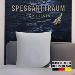 3-Kammer-Kopfkissen Spessarttraum "Exklusiv, Kissen ist made in Germany", wei&szlig;, B:80cm L:80cm, Bezug: 100% Baumwolle. F&uuml;llung Au&szlig;enkammer: 90% Daunen, 10% Federn. F&uuml;llung Innenkammer: 100% Federn, Kopfkissen, gute St&uuml;tzkraft, Seitenschl&auml;fer & R&uuml;ckenschl&auml;fer