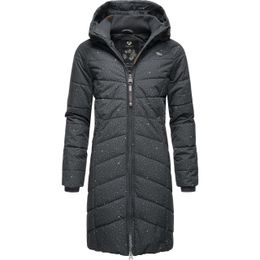 Steppmantel Ragwear "Dizzie Coat Print", Damen, Gr. S (36), grau (dunkelgrau), Au&szlig;enmaterial: 100% Polyester; Innenfutter: 100% Polyester; Wattierung: 100% Polyester, normal ca. Mitte Oberschenkel, &Auml;rmel ohne &Auml;rmelschlitz Strickb&uuml;ndchen, M&auml;ntel Steppmantel, stylischer, gesteppter Winterparka mit Kapuze