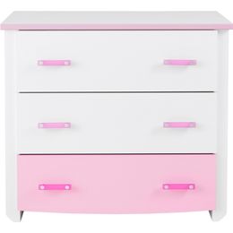 Schubkastenkommode Parisot "Biotiful", rosa (wei&szlig;, rosa), B:90cm H:79cm T:45cm, Sideboards