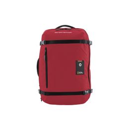 Cityrucksack National Geographic "OCEAN", Gr. B/H/T: 36cm, rot, Kunstfaser, unifarben, Rucks&auml;cke Cityrucksack, aus recycelten PET-Flaschen