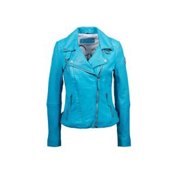 Lederjacke Freaky Nation "Summer Biker Princess-FN", Damen, Gr. S (36), hellblau, Oberstoff: 100% Leder; Futter: 100% Baumwolle, figurbetont, Jacken