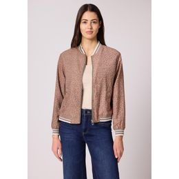 Blouson Street One, Damen, Gr. 34, light apricot, Stoff, Obermaterial: 87% Viskose, 13% Polyester; Futter: 100% Polyester, animal-print, comfort fit normal, Rundhals, Rippb&uuml;ndchen, Jacken Blouson, Rundhalsausschnitt