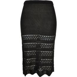 Sommerrock Urban Classics "Urban Classics Damen Ladies 3/4 Crochet Knit Skirt", Damen, Gr. 5XL, schwarz, 100% Polyacryl, unifarben, slim fit, R&ouml;cke