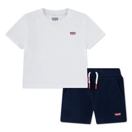 Shirt & Shorts LEVI'S KIDS "LVB BATWING TEE & KNIT SHORT S", M&auml;dchen, Gr. 18M (86), hellwei&szlig;, Obermaterial: 60% Baumwolle, 40% Polyester, KOB Set-Artikel, mit Markenlabel - supersoft