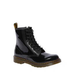 Schn&uuml;rboots Dr. Martens "1460 Y Black Patent Lamper", M&auml;dchen, Gr. 37, schwarz, Schuhe Schn&uuml;rboots, Kinder Stiefel, Boots mit logobedruckter Anziehlasche