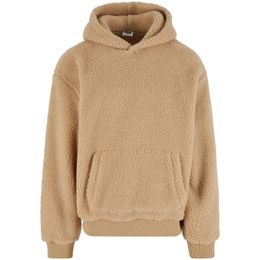 Kapuzensweatshirt Urban Classics "Urban Classics Oversized Teddy Hoody", Herren, Gr. 4XL, unionbeige, 100% Polyester, unifarben, Sweatshirts