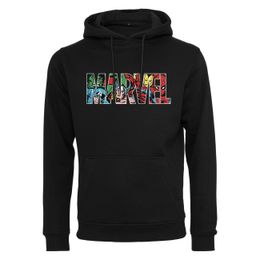Kapuzensweatshirt Merchcode "Merchcode Herren Marvel Logo Character Hoody", Herren, Gr. S, schwarz, 65% Baumwolle, 35% Polyester, bedruckt, Sweatshirts