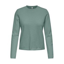 Strickpullover Only "ONLLOYAL LS ONECK KNT NOOS", Damen, Gr. XS, chinois gr&uuml;n detail:melange, Strick, Obermaterial: 80% Polyester, 20% Nylon, meliert, normal, Rundhals, Pullover Strickpullover