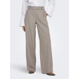 Anzughose Only "ONLLINDA HW STR MEL PANTS TLR NOOS", Damen, Gr. XS, L&auml;nge 32, fungi detail:melange, Web, Obermaterial: 97% Polyester, 3% Elasthan, meliert, gerade lang, Hosen Anzughose