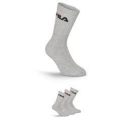 Tennissocken Fila "UNISEX CREW TENNIS FULL TERRY SOCKS", Damen, Gr. 35-38, grau, Baumwolle, Elasthan, Polyester, unifarben, elastisch, Socken Tennissocken, mit verst&auml;rkten Belastungszonen