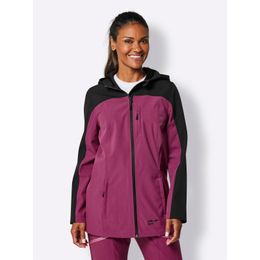 Catamaran Sports Damen Softshelljacke mit Brusttasche, schwarz-malve, Gr&ouml;&szlig;e 36/38