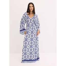 bonprix Maxikleid aus softem Viskose-Mix, wei&szlig;, Gr.52/54 (XXL), bedrucktes Maxikleid aus softem Viskose-Mix, aus Viskose