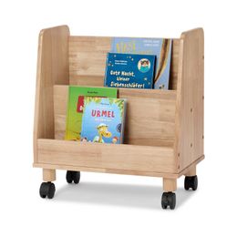 Tchibo - Kinderb&uuml;cherregal auf Rollen - 50x30x55,6cm - schwarz - Rubberwood-Holz / Polypropylen
