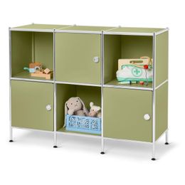 Tchibo - Sideboard Metall &raquo;Cn3 Kids&laquo; mit 3 T&uuml;ren - 116x40x89,5cm - chrom - Stahl / Kunststoff / Kunststoff