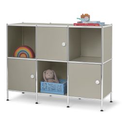 Tchibo - Sideboard Metall &raquo;Cn3 Kids&laquo; mit 3 T&uuml;ren - 116x40x89,5cm - hellgrau - Stahl / Kunststoff / Kunststoff