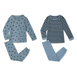Tchibo - 2 Kinder-Pyjamas - Jungen - Gr. 98/104 - dunkelblau/print