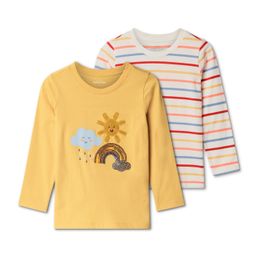 Tchibo - 2 Kinder-Langarmshirts mit Applikation - Kinder - Gr. 98/104 - creme/print