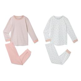Tchibo - 2 Kinder-Pyjamas - M&auml;dchen - Gr. 110/116 - wei&szlig;/print