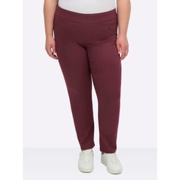 sheego Gro&szlig;e Gr&ouml;&szlig;en Schlupfhose mit hohem Dehnbund, bordeaux, Gr&ouml;&szlig;e 54 - Damen