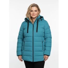 sheego Gro&szlig;e Gr&ouml;&szlig;en Steppjacke mit elastischer Kontrast-Paspelierung, aquapetrol, Gr&ouml;&szlig;e 44 - Damen