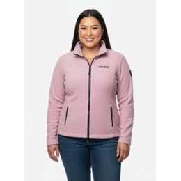 sheego Gro&szlig;e Gr&ouml;&szlig;en Fleecejacke mit Stickerei, ros&eacute;, Gr&ouml;&szlig;e 44 - Damen