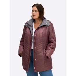 sheego Gro&szlig;e Gr&ouml;&szlig;en Steppjacke mit Kontrastfutter, bordeaux-grau, Gr&ouml;&szlig;e 48 - Damen