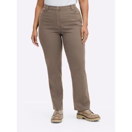 sheego Gro&szlig;e Gr&ouml;&szlig;en Stretch-Hose mit Nieten an den Taschen, taupe, Gr&ouml;&szlig;e 54 - Damen
