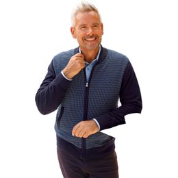 Marco Donati Herren Strickjacke aus reiner Baumwolle marine-meliert Gr&ouml;&szlig;e 50