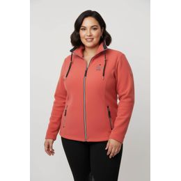sheego Gro&szlig;e Gr&ouml;&szlig;en Fleecejacke mit schr&auml;gen Rei&szlig;verschluss-Taschen, koralle, Gr&ouml;&szlig;e 54 - Damen