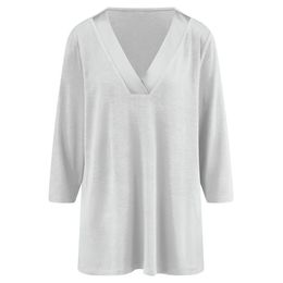 Emilia Lay - V-Shirt, weiss, Gr. 50 / XL