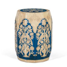 Pharao24.de Hocker Sitzhocker in Blau Floral