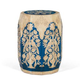 Pharao24.de Hocker Sitzhocker in Blau Floral
