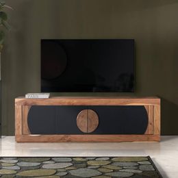 Pharao24.de TV Sideboard Lowboard aus Akazie Massivholz in modernem Design