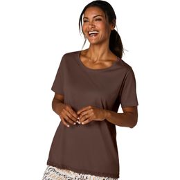 w&auml;schepur w&auml;schepur Damen Schlafanzug-Shirt, Braun, Gr. 40/42, Pyjamas, Material: Baumwolle