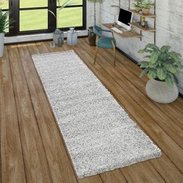 Hochflor-Teppich Paco Home "Sky 250" Gr. 11, grau, B:70cm H:34mm L:250cm, Polypropylen (PP), Teppiche, Hochflor-Teppich, gewebt, Uni-Farben, intensive Farbbrillanz, auch als L&auml;ufer erh&auml;ltlich
