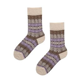 Socken Hudson "Socke Cosmic Nordic", Damen, Gr. 39-42, beige (pearl wei&szlig; 0979), Obermaterial: 46% Polyamid PA. 28% Wolle WO. 20% Viskose CV. 6% Kaschmir WS., Socken Socken