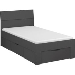 Bett Rauch "Einzelbett Doppelbett Stauraum FLEXX Breiten 90/140/180 cm", grau (graumetallic), B:95cm H:90cm L:209cm, Betten, Bett, Einzelbett Doppelbett Stauraum FLEXX Breiten 90/140/180 cm
